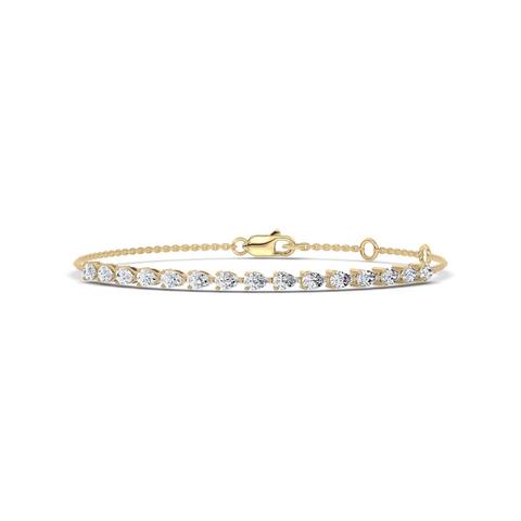 Pear Lab Diamond Chain Tennis Bracelet - 14K Yellow Gold