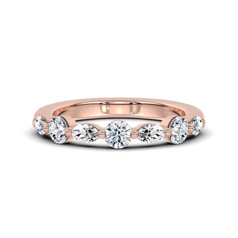 Alternating Marquise Diamond Band - 18K Rose Gold